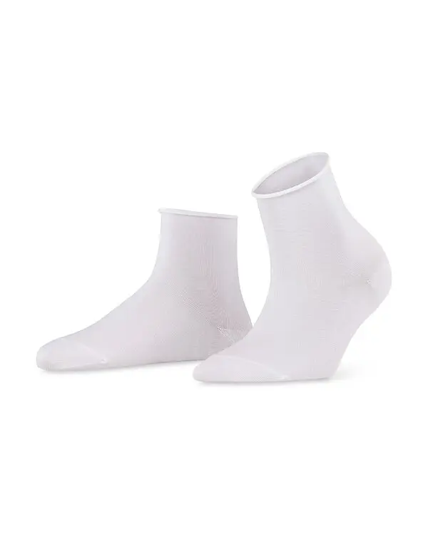 Falke Roll-top Touch Short Socks - White