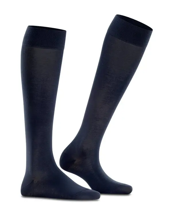Falke Cotton Touch Knee High Socks - Dark Navy