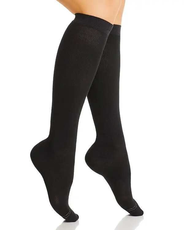 Hue Graduated Compression Knee Socks - Black