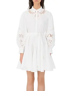 maje white shirt dress Shirt dress with contrast belt White For Women