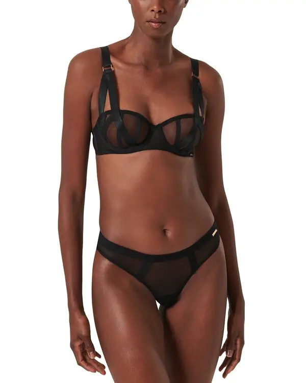 Bluebella Karolina Mesh Strappy Underwire Bra - Black