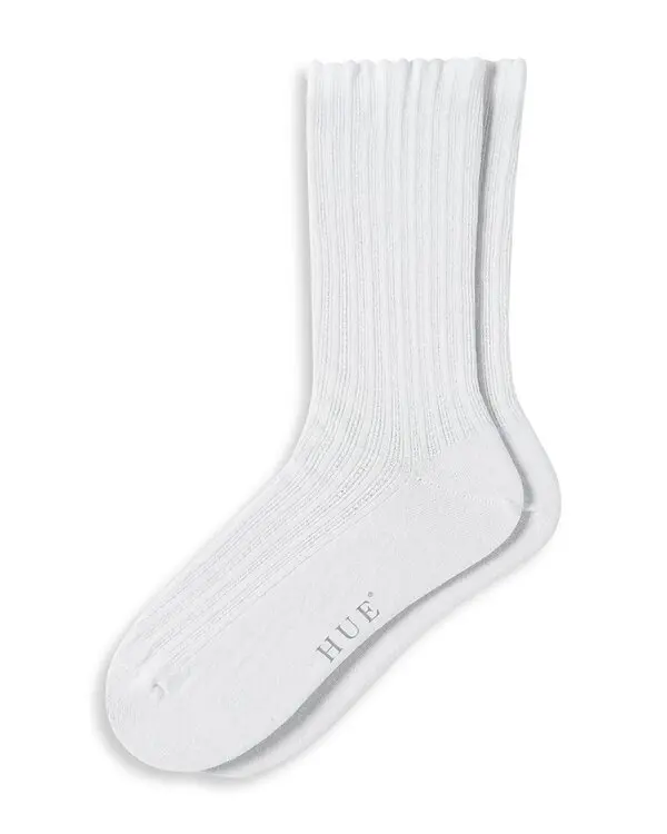 Hue Scalloped Pointelle Socks - White
