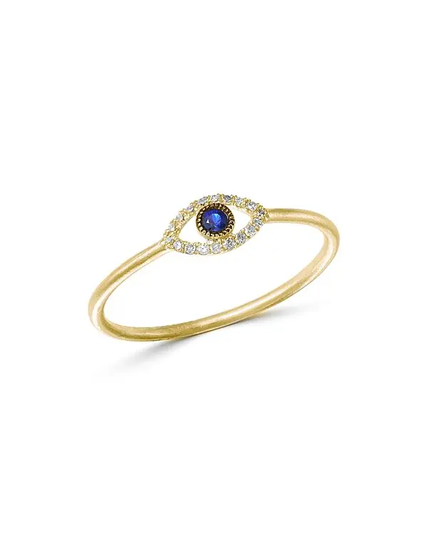 Meira T 14k Yellow Gold Evil Eye Ring - Blue/gold