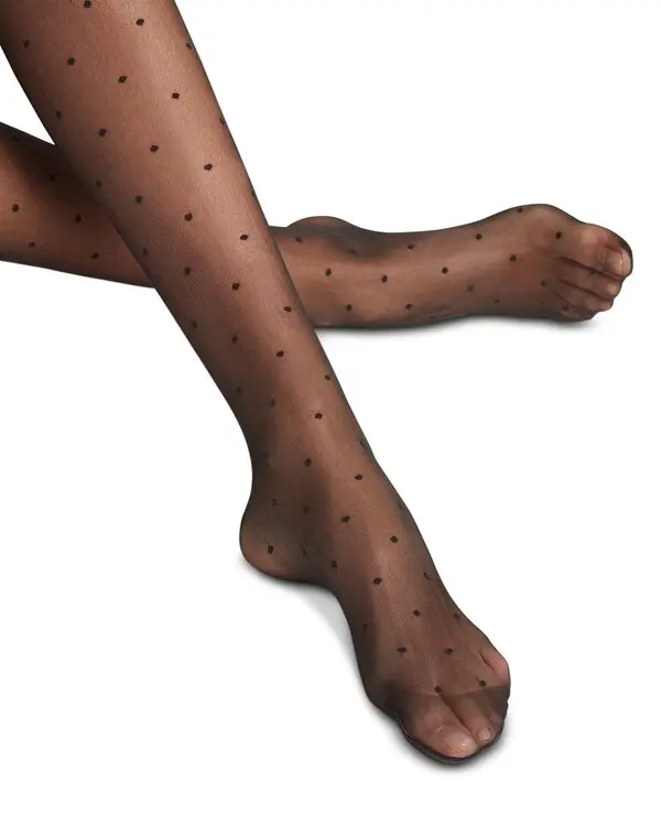 Falke Dot Sheer Tights - Black