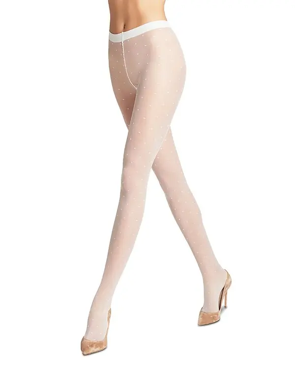 Falke Dot Sheer Tights - White