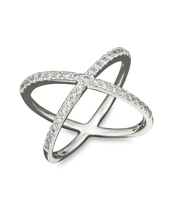 Bloomingdale'S Diamond X Band In 14k Gold, 0.40 Tcw - White