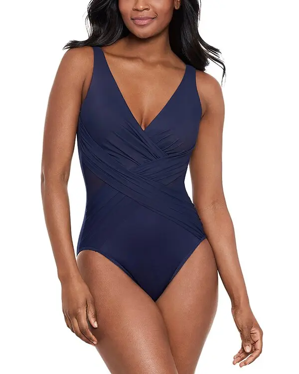 Miraclesuit Illusionists Crossover One Piece Swimsuit - Midnght Blue