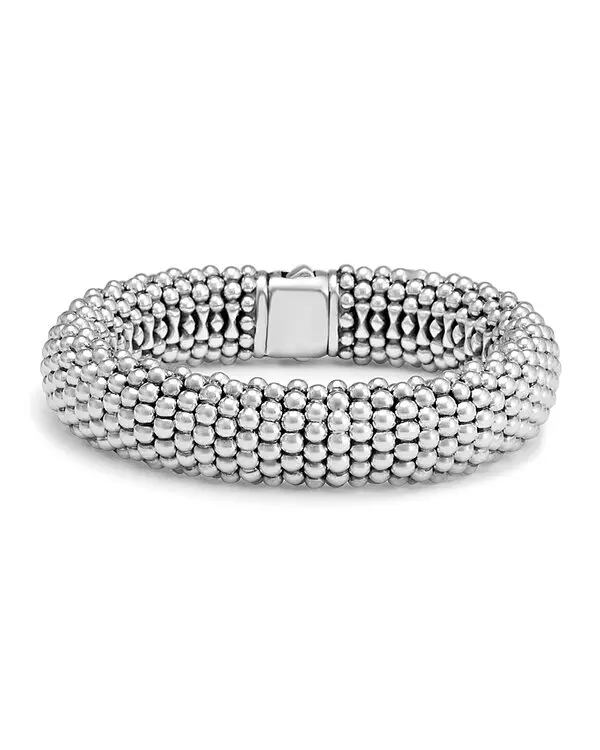 Lagos Sterling Caviar Oval Link Bracelet - Silver