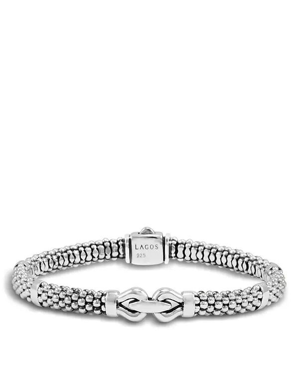Lagos Derby Small Buckle Caviar Bracelet - Silver
