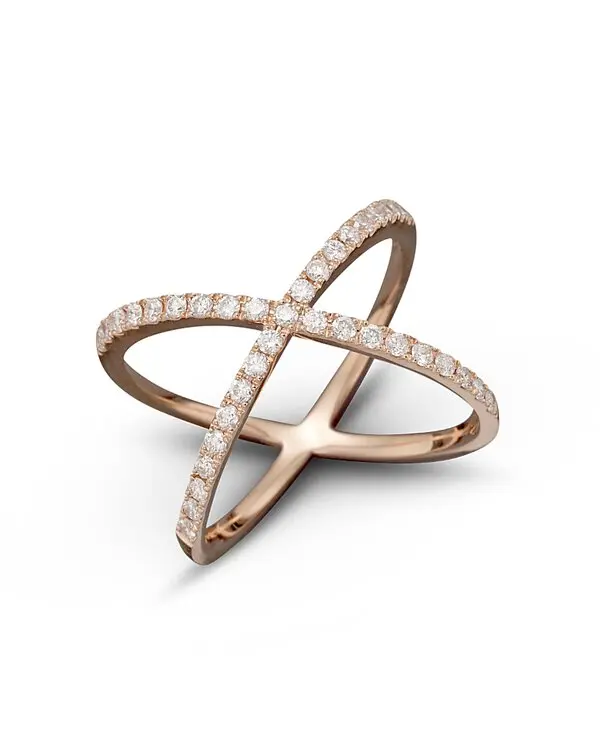 Bloomingdale'S Diamond X Band In 14k Rose Gold - White/rose
