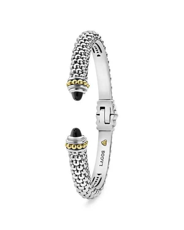 Lagos 18k Gold And Sterling Silver Rittenhouse Onyx Cuff 8mm