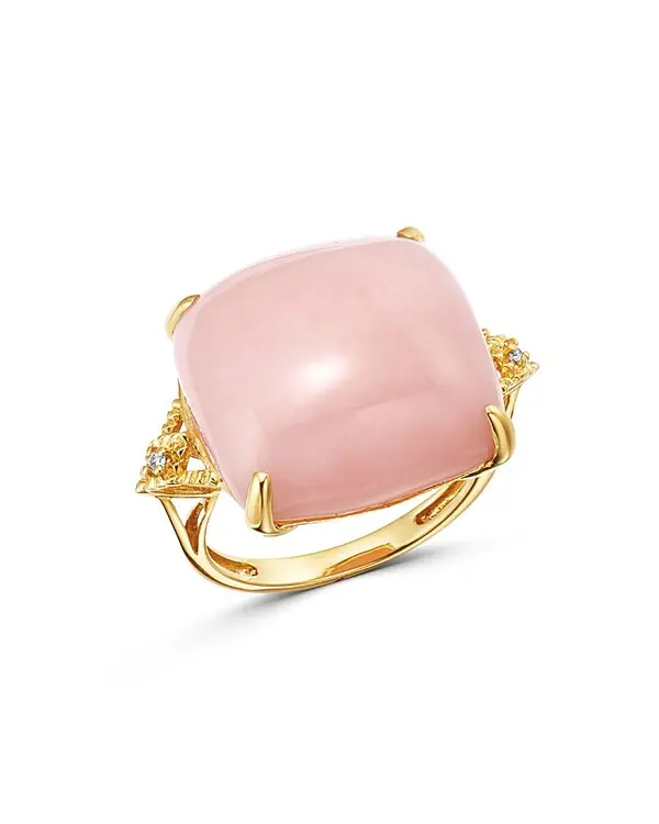 Bloomingdale'S Pink Opal And Diamond Ring In 14k Yellow Gold - Pink/gold