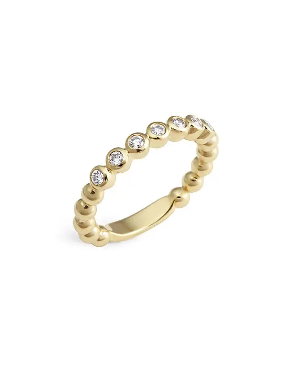 Lagos 18k Gold Beaded And Diamond Ring - White/gold