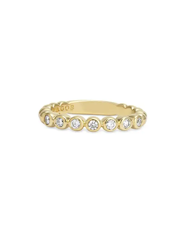 Lagos 18k Gold Beaded And Diamond Ring
