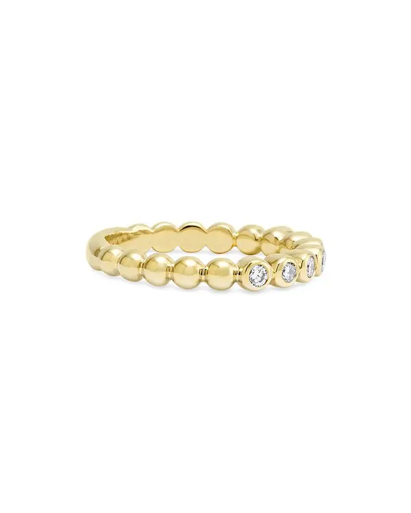 Lagos 18k Gold Beaded And Diamond Ring