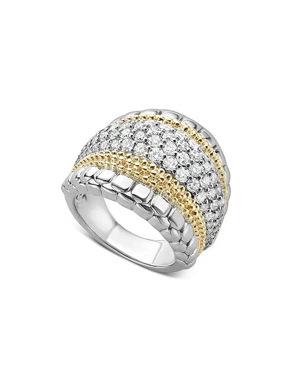 Lagos Diamond Lux Large Ring - White/silver