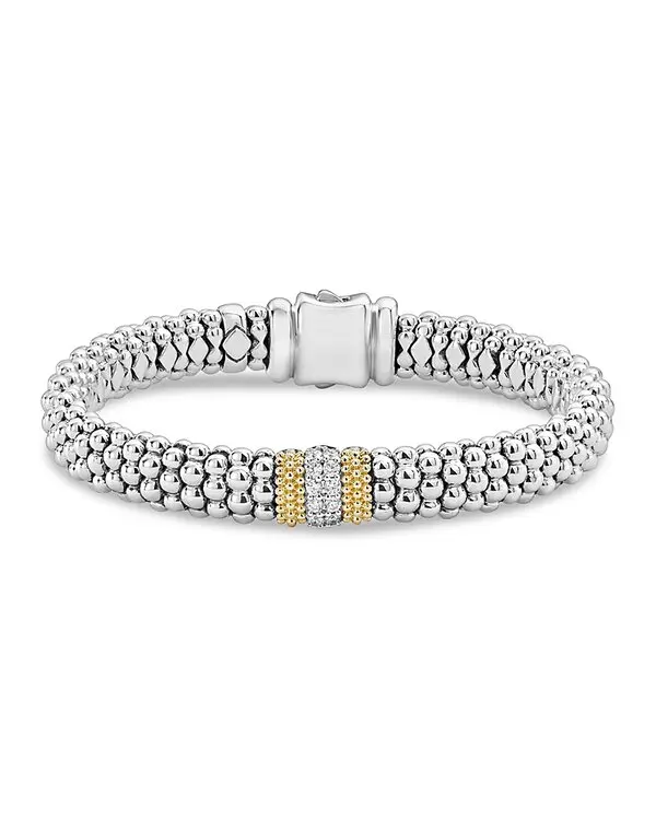 Lagos 18k Gold & Sterling Silver Diamond Lux Bracelet - White/silver