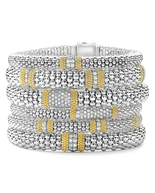 Lagos 18k Gold & Sterling Silver Diamond Lux Bracelet
