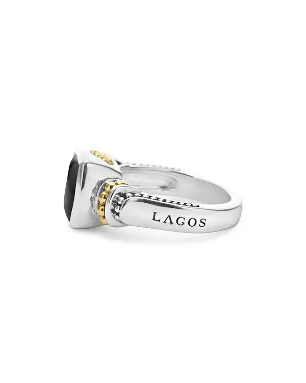 Lagos 18k Gold And Sterling Silver Rittenhouse Onyx Ring
