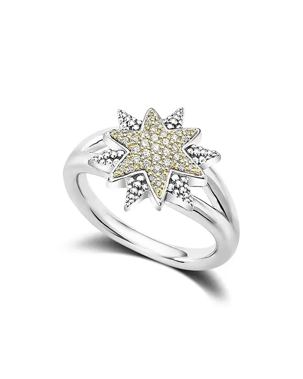 Lagos 18k Gold And Sterling Silver North Star Diamond Ring - White/silver
