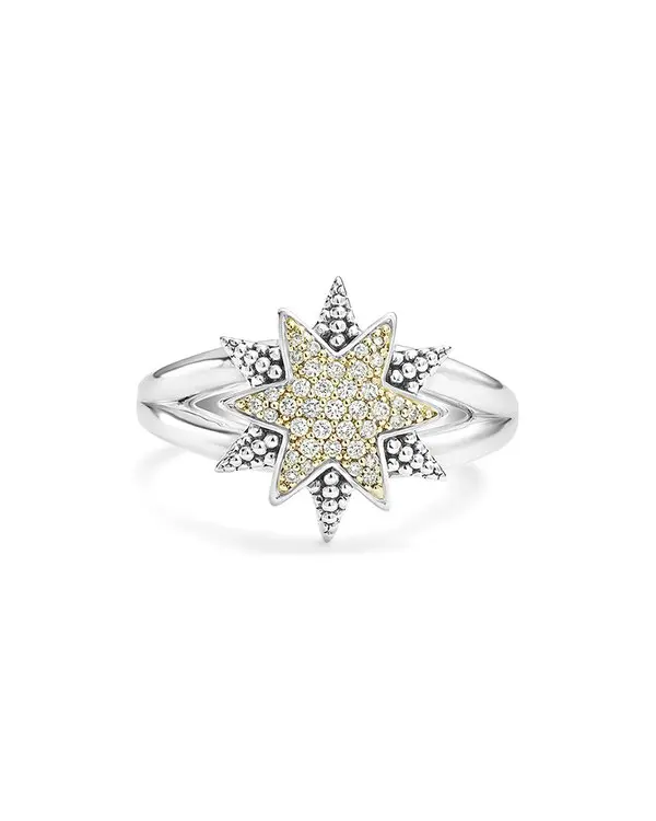 Lagos 18k Gold And Sterling Silver North Star Diamond Ring