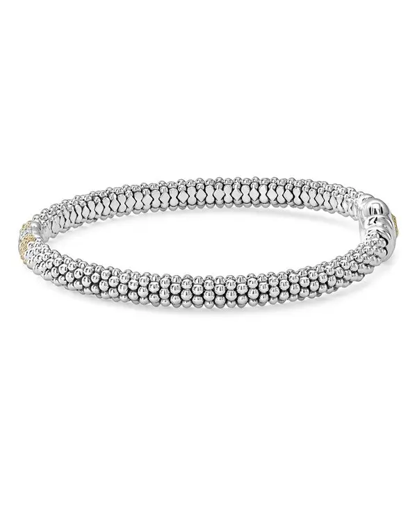 Lagos 18k Gold And Sterling Silver Diamond Lux Bracelet