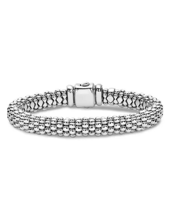 Lagos Sterling Signature Caviar Oval Rope Bracelet - Silver