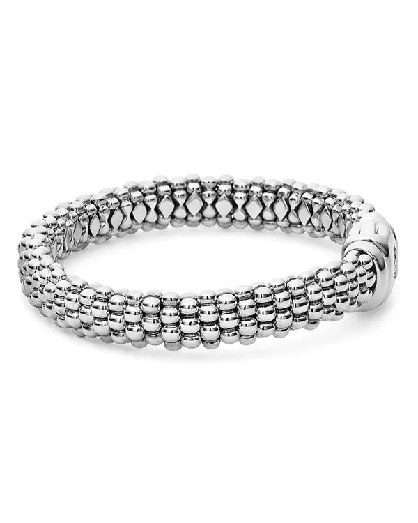 Lagos Sterling Signature Caviar Oval Rope Bracelet - Silver