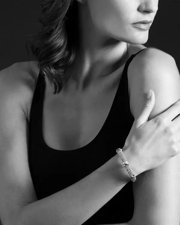 Lagos Sterling X Station Caviar Bracelet - Silver