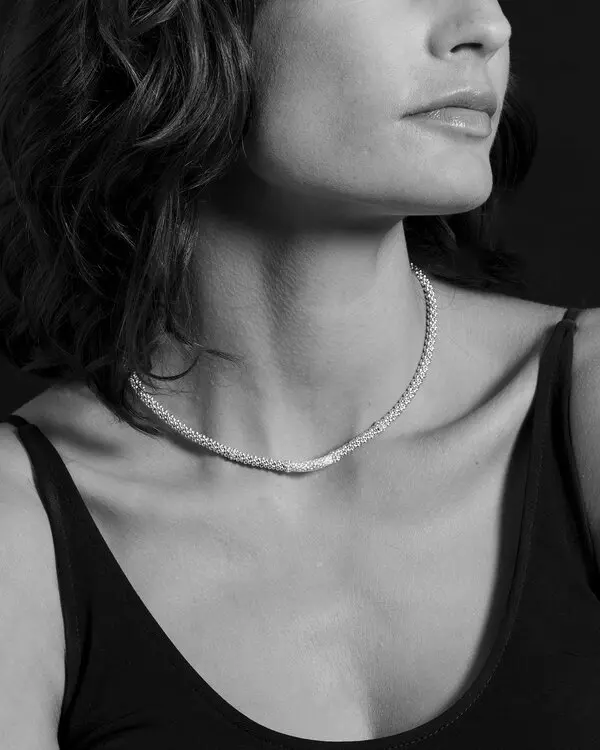 Lagos 18k Gold & Sterling Silver Diamond Lux Collar Necklace - White/silver
