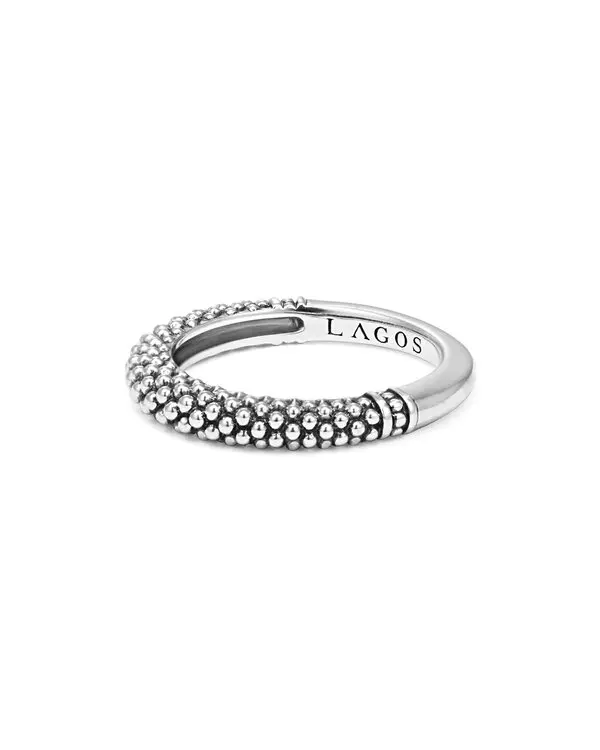 Lagos Sterling Caviar Beaded Stacking Ring