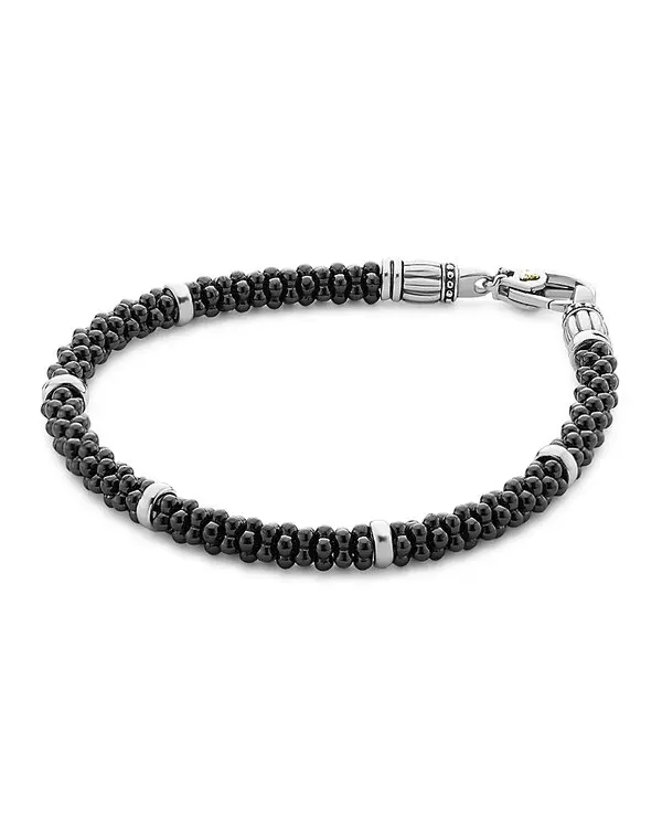 Lagos Black Caviar Ceramic Bracelet - Black/silver