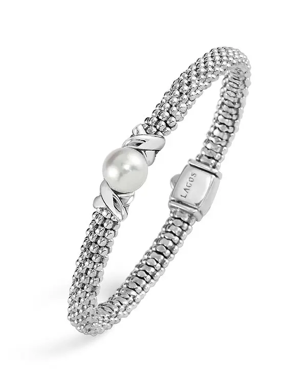 Lagos Luna Sterling Silver Pearl Bracelet - White/silver