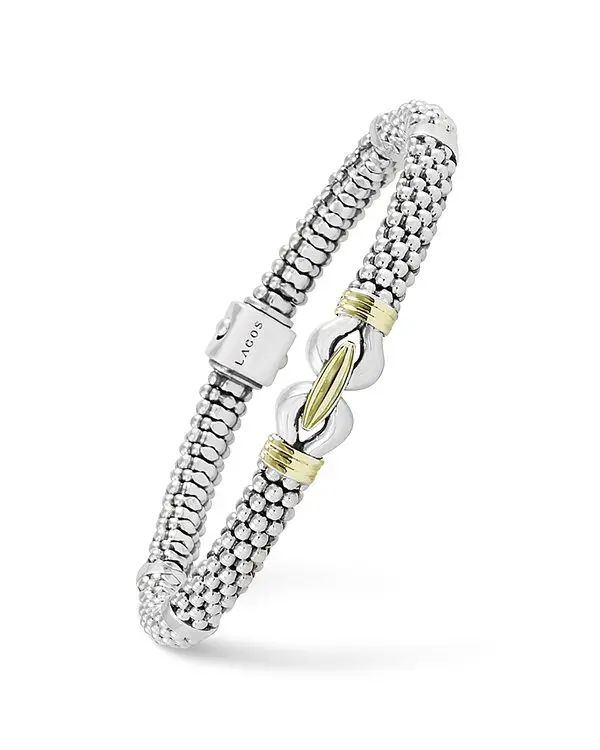 Lagos 18k Yellow Gold And Sterling Silver Derby Fluted Rope Bracelet - Gold/silver