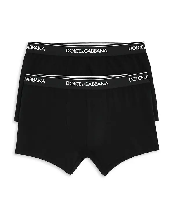 Dolce & Gabbana Logo Boxer Briefs, Pack Of 2 - Black
