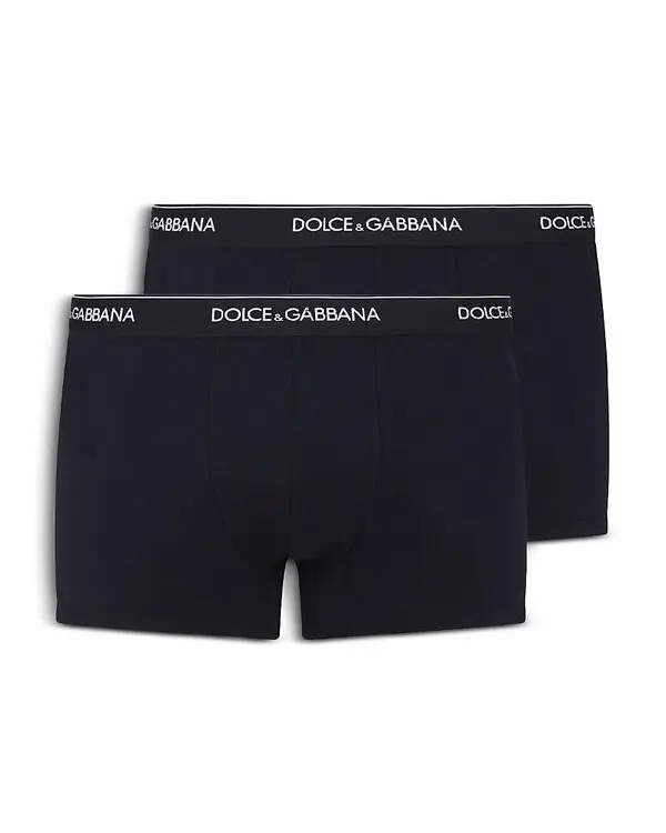 Dolce & Gabbana Logo Boxer Briefs, Pack Of 2 - Navy