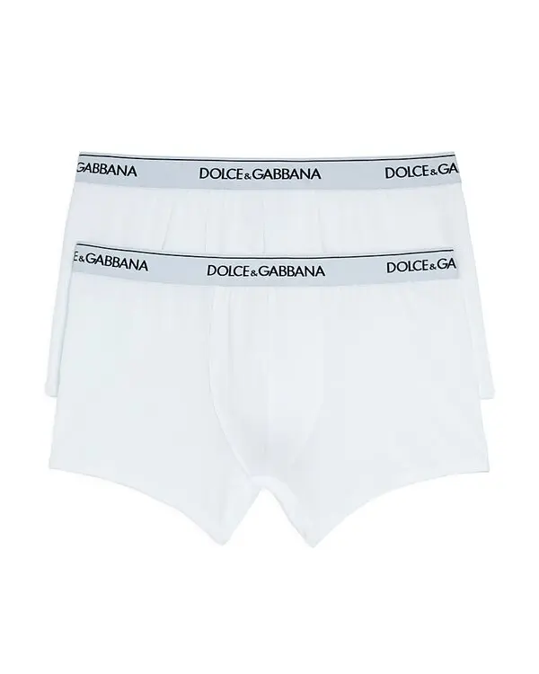Dolce & Gabbana Logo Boxer Briefs, Pack Of 2 - White