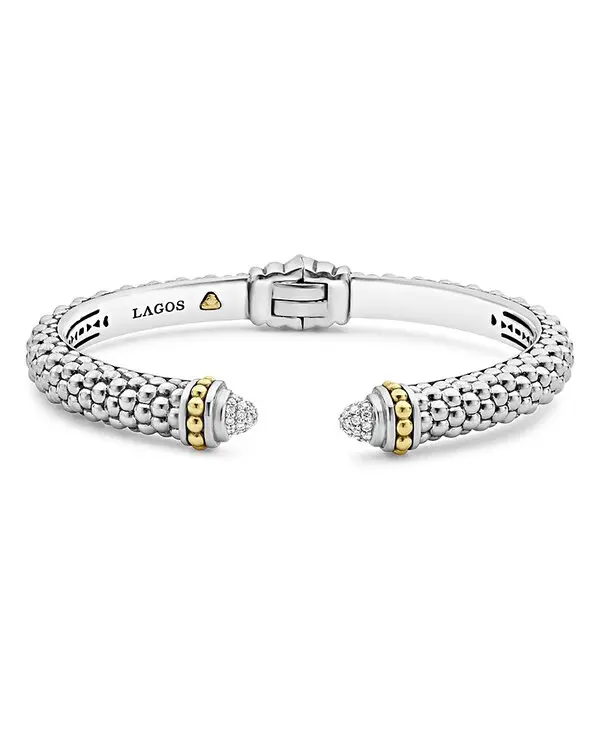 Lagos 18k Gold And Sterling Silver Diamond Cuff - White/silver