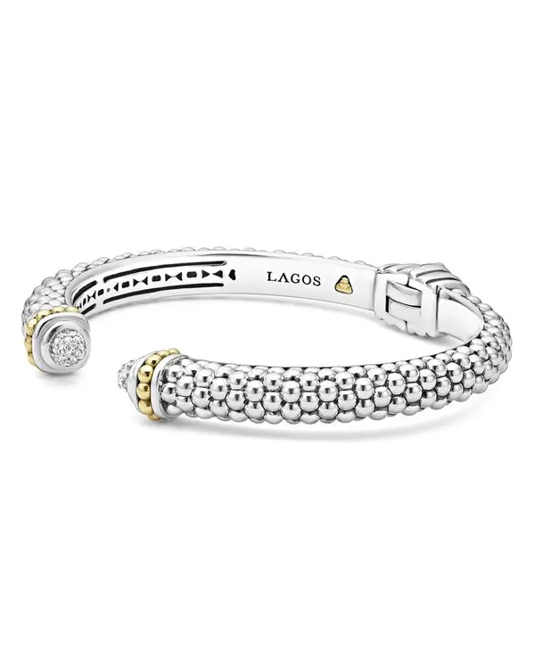 Lagos 18k Gold And Sterling Silver Diamond Cuff - White/silver