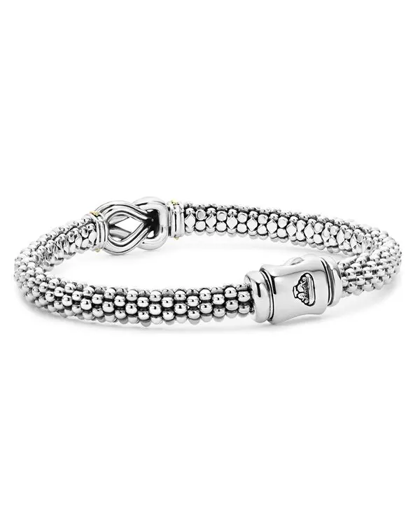 Lagos 18k Gold And Sterling Silver Newport Knot Diamond Bracelet - White/gold
