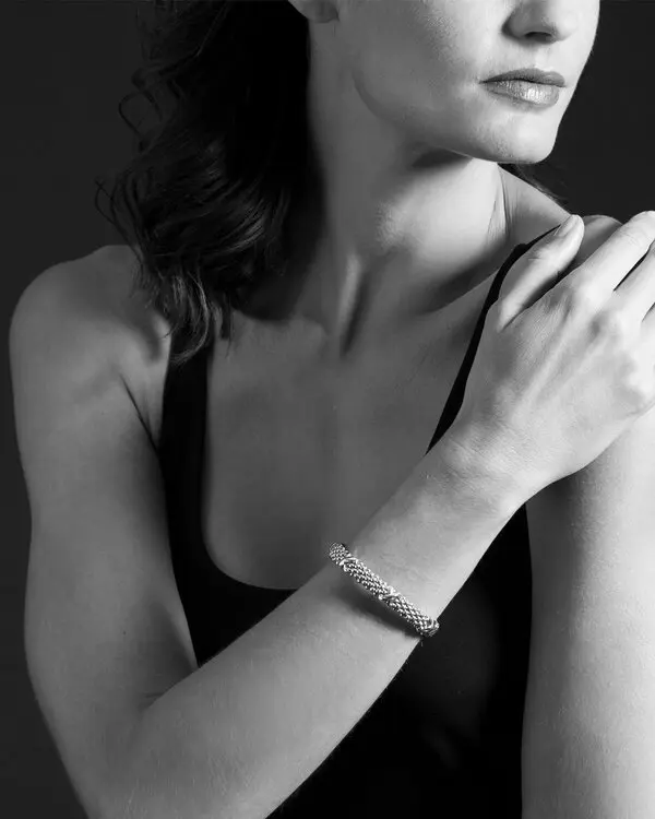 Lagos 18k Yellow Gold And Sterling Silver Embrace Caviar Bracelet - Gold/silver