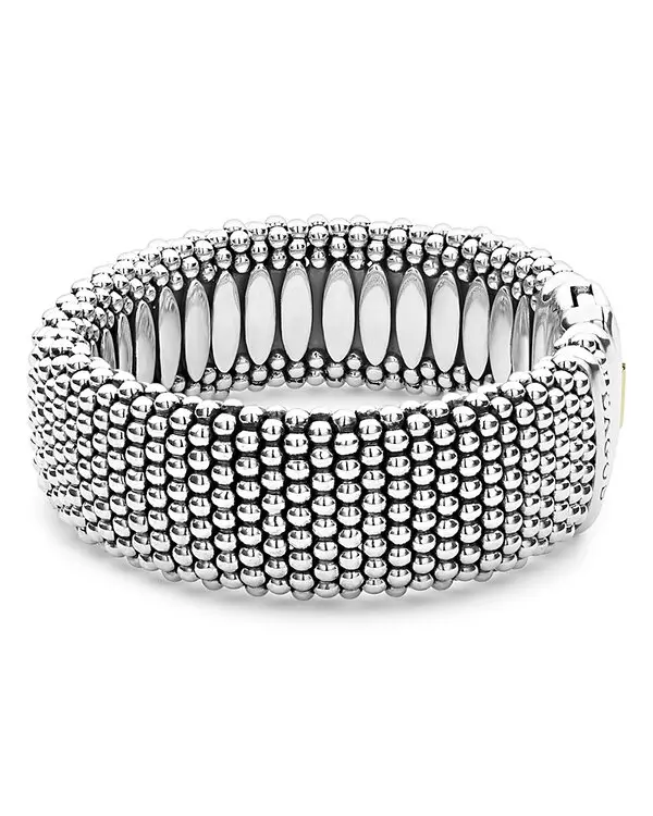 Lagos Sterling Caviar Wide Bracelet - Silver