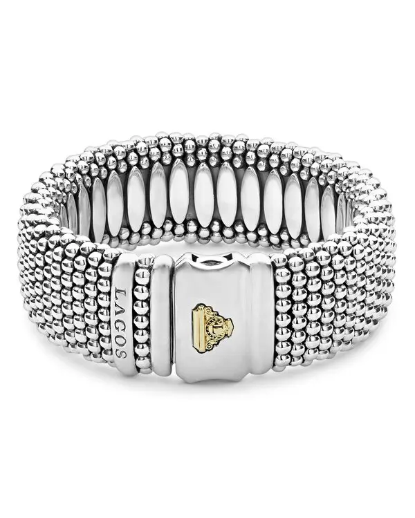 Lagos Sterling Caviar Wide Bracelet