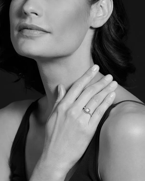 Lagos Sterling Silver Diamond Square Ring