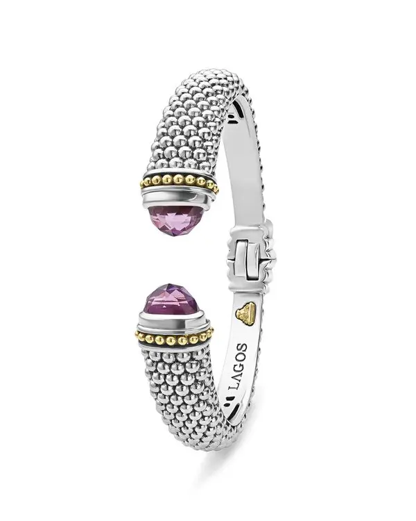 Lagos 18k Gold And Sterling Silver Rittenhouse Amethyst Cuff
