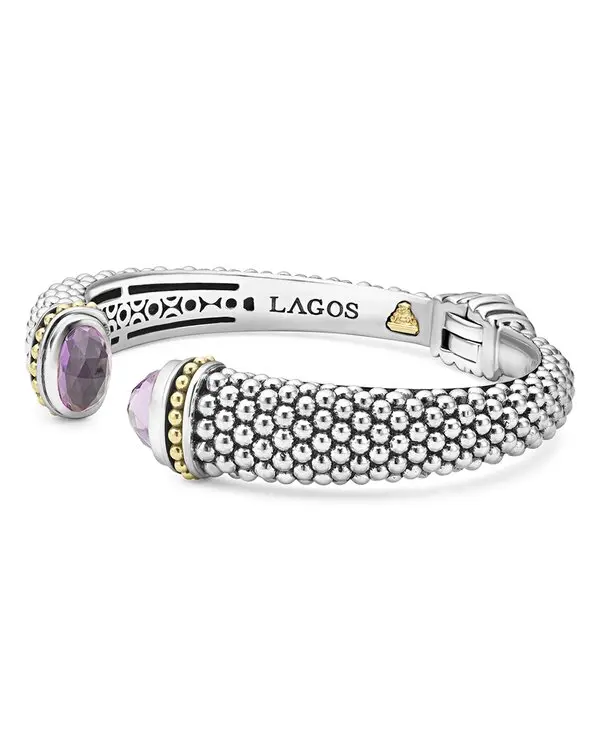 Lagos 18k Gold And Sterling Silver Rittenhouse Amethyst Cuff