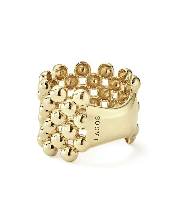 Lagos Caviar Collection 18k Beaded Ring