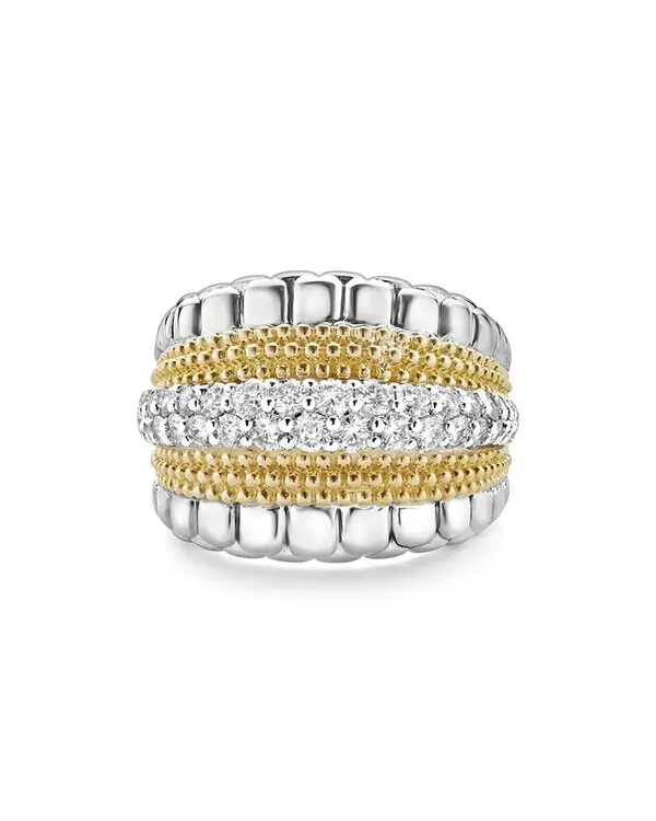 Lagos 18k Gold And Sterling Silver Diamond Ring
