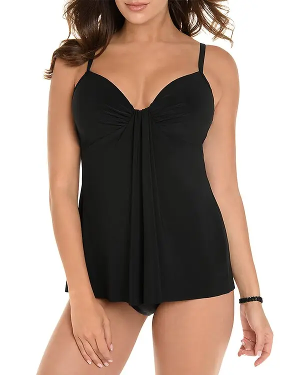 Miraclesuit So Riche Marina Tankini Top - Black