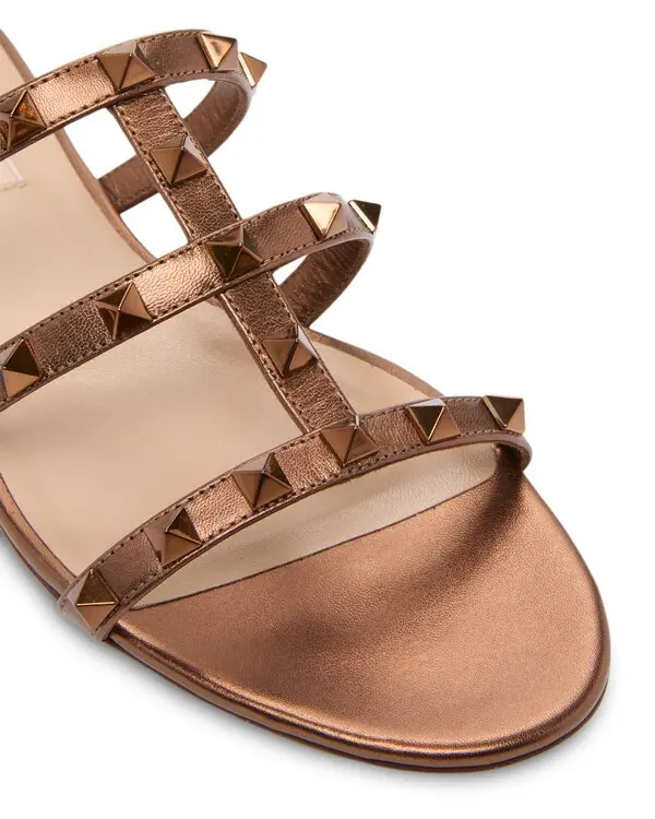 Valentino Garavani Rockstud Slide Sandals - Bronze